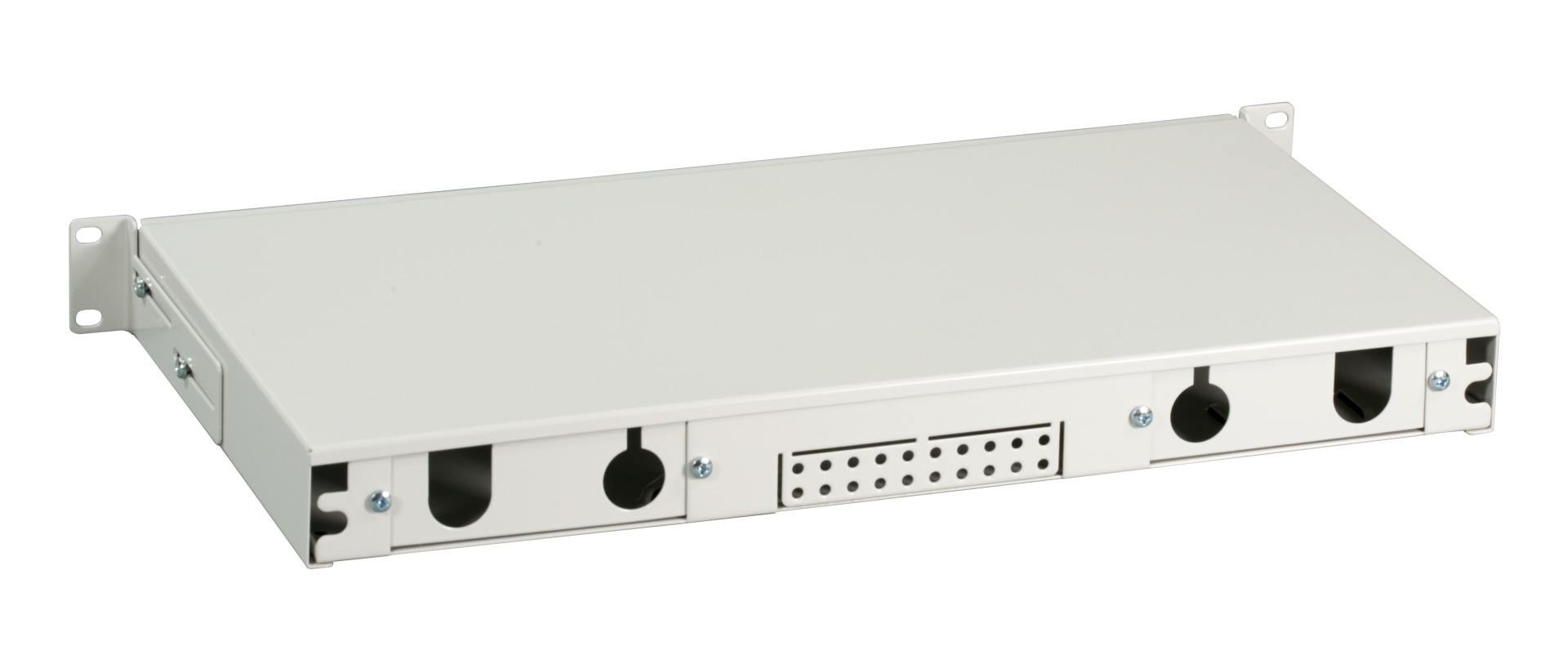 Splice box sliding version 1U without front panel, unequipped, grey ...